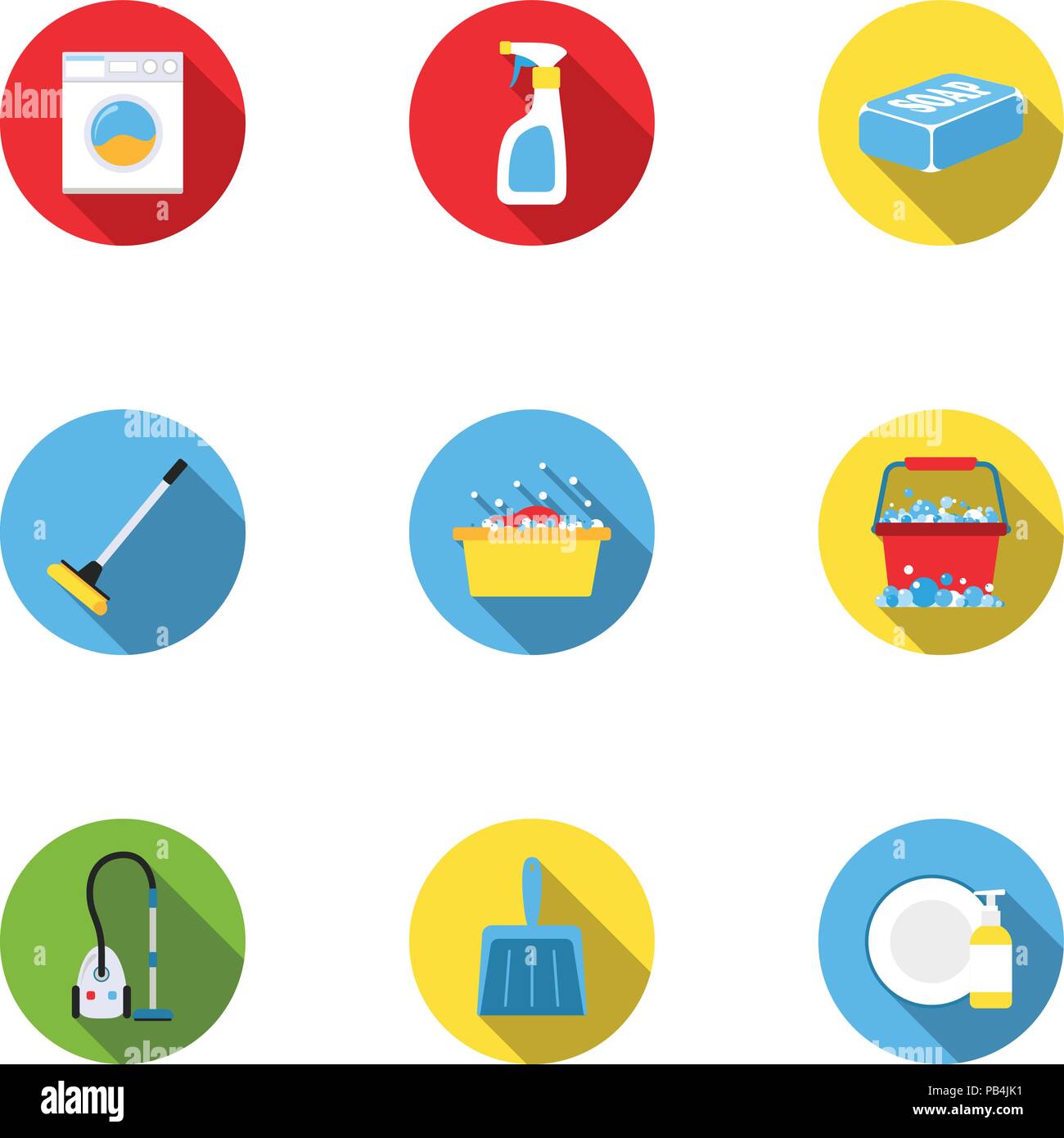 Cleaning set icons in flat style. Big collection of cleaning vector ...