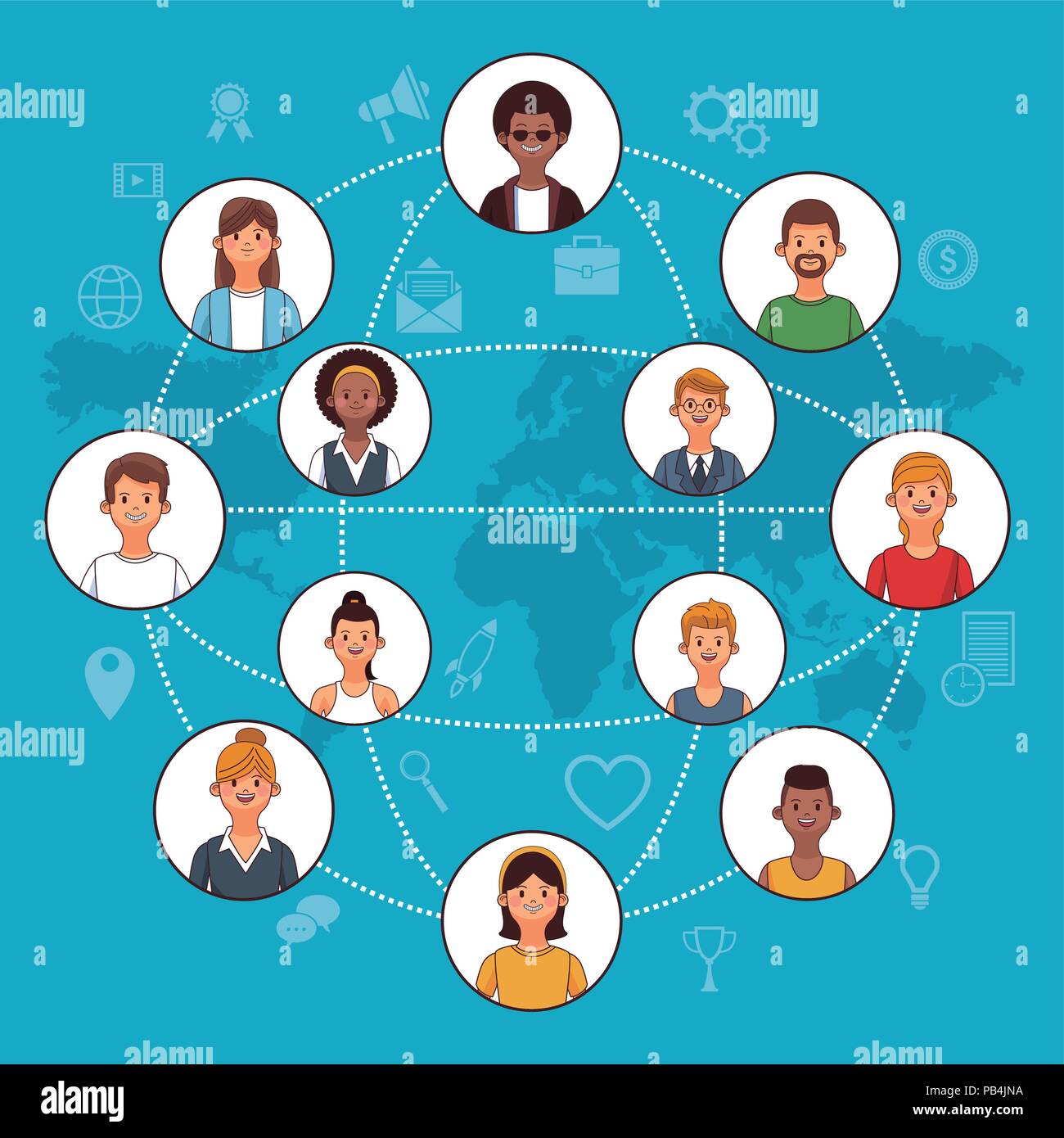 Social network and people around world vector illustration graphic ...