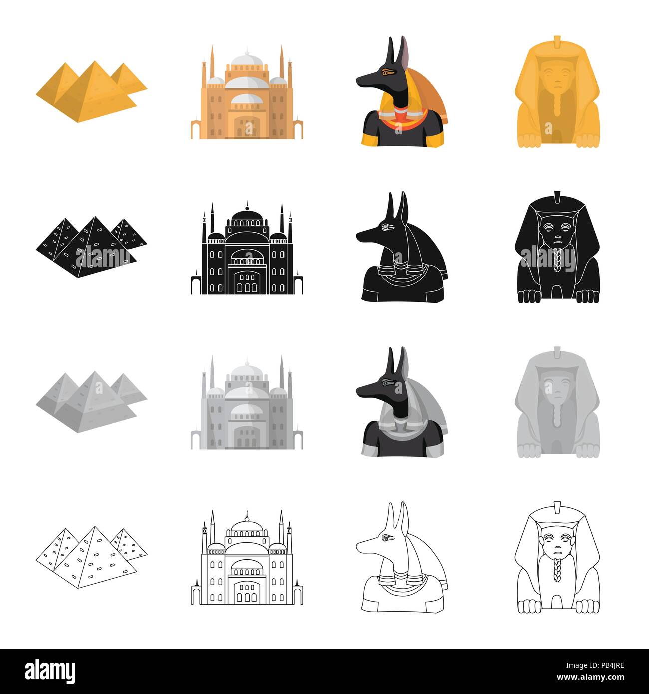 Egyptian pyramids, Cairo Palace, statue of Anubis, sculpture of the ...