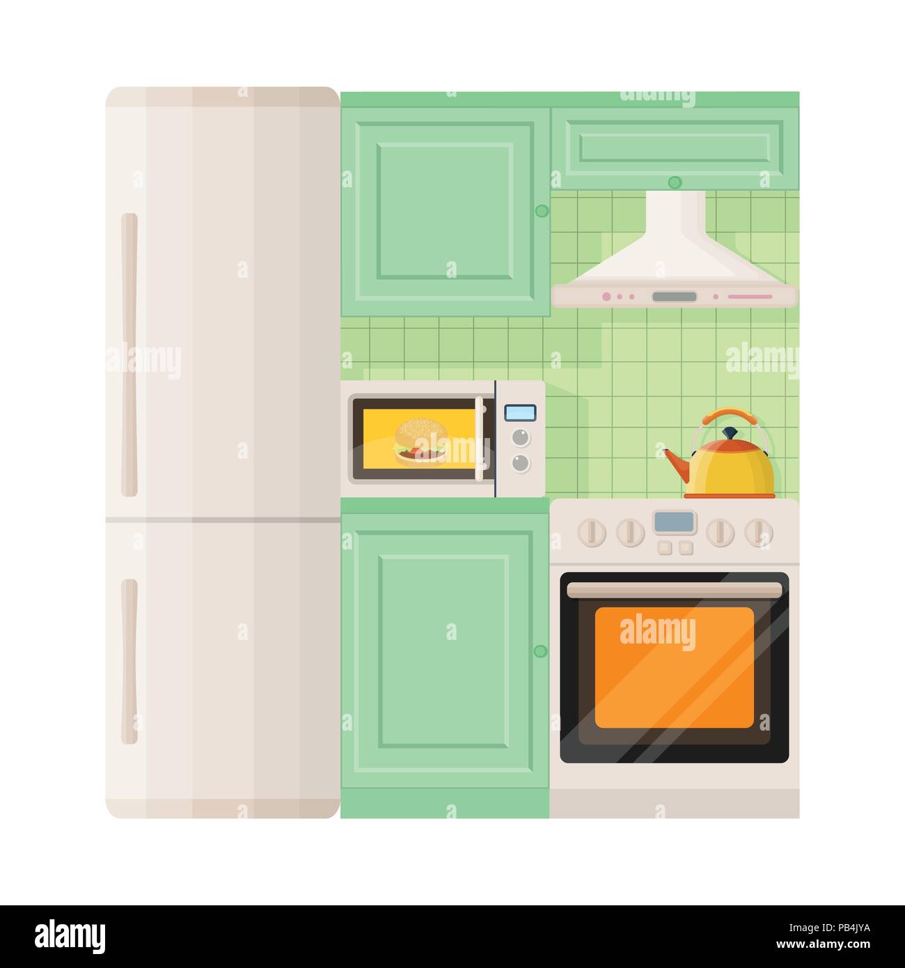 Kitchen equipment cartoon icons in set collection for design. Kitchen ...
