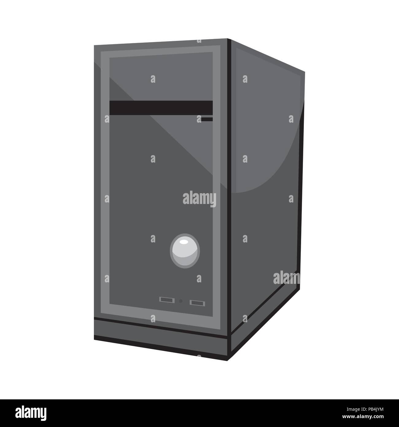 System Unit Icon In Cartoon Style Isolated On White Background Personal Computer Symbol Vector