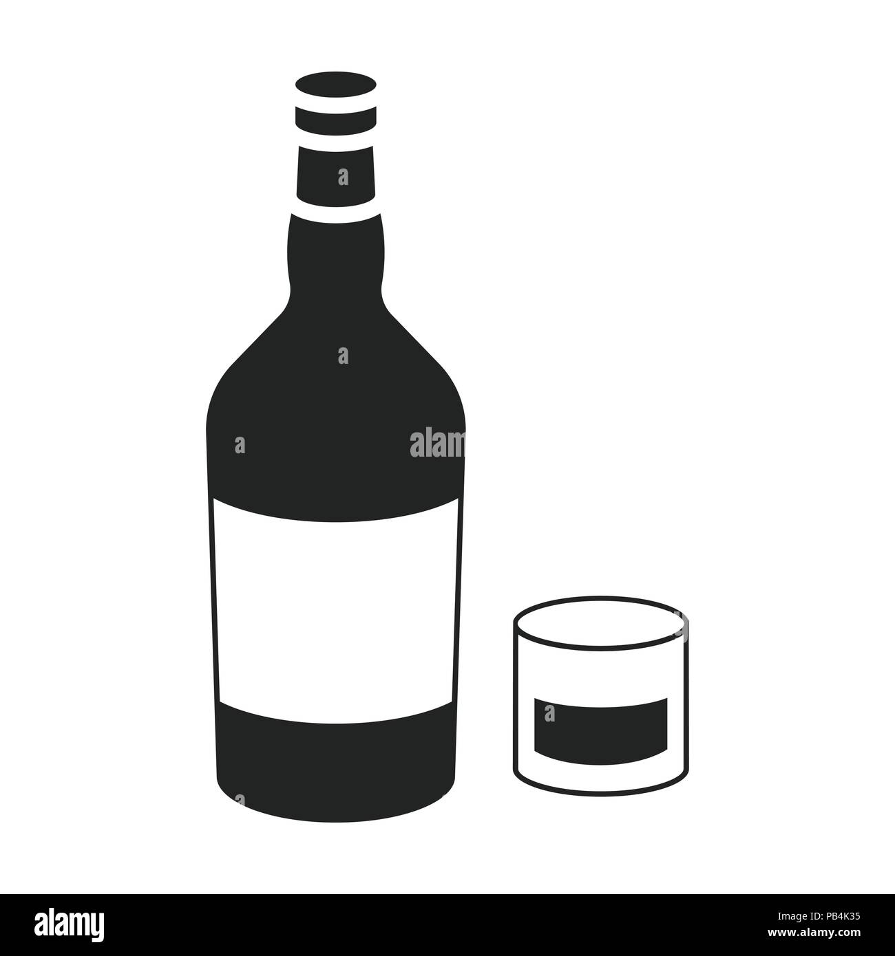 Rum icon in black style isolated on white background. Alcohol symbol ...