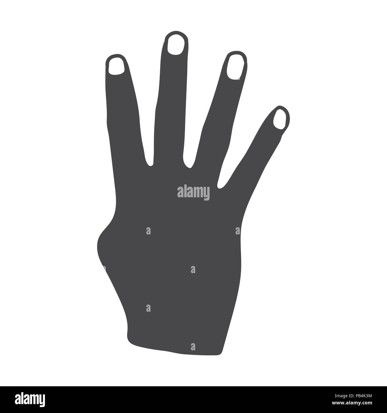 Rabia sign icon in black style isolated on white background. Hand ...