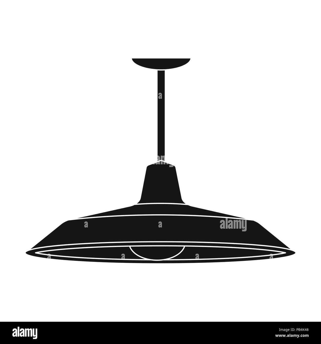 Pendant light icon in black style isolated on white background. Office ...