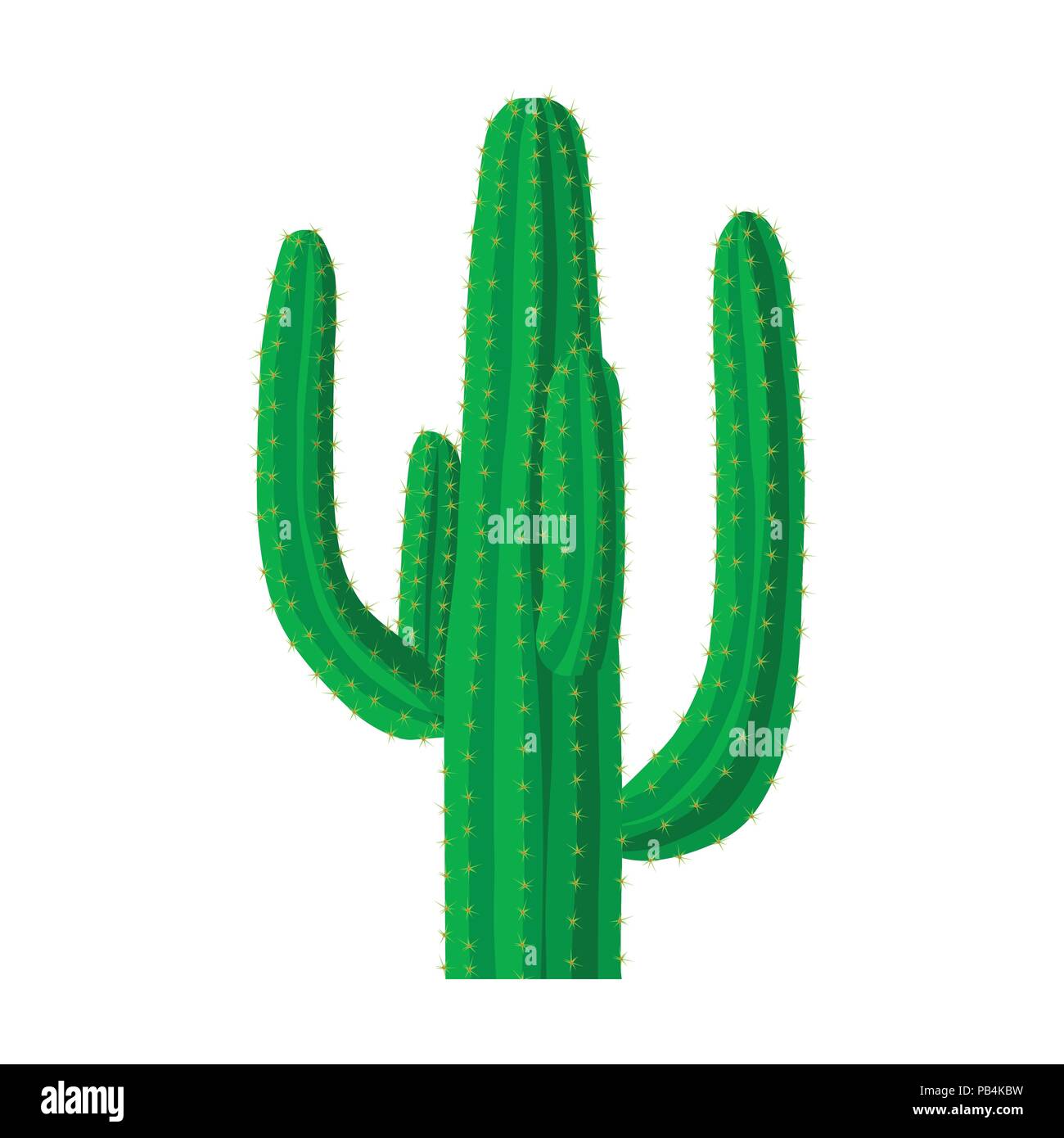 Mexican cactus icon in cartoon style isolated on white background ...