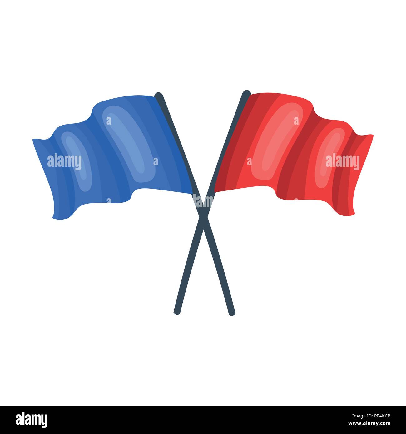Red and blue flags.Paintball single icon in cartoon style vector symbol ...