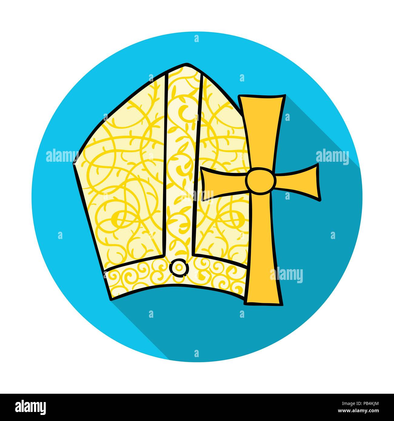 Vatican symbols icon in flat style isolated on white background. Italy ...