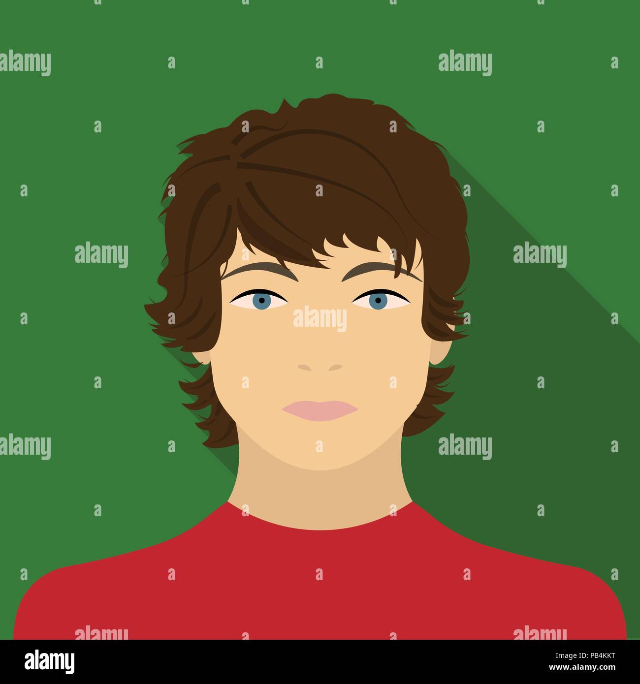 The face of a young guy. Face and appearance single icon in flat style ...