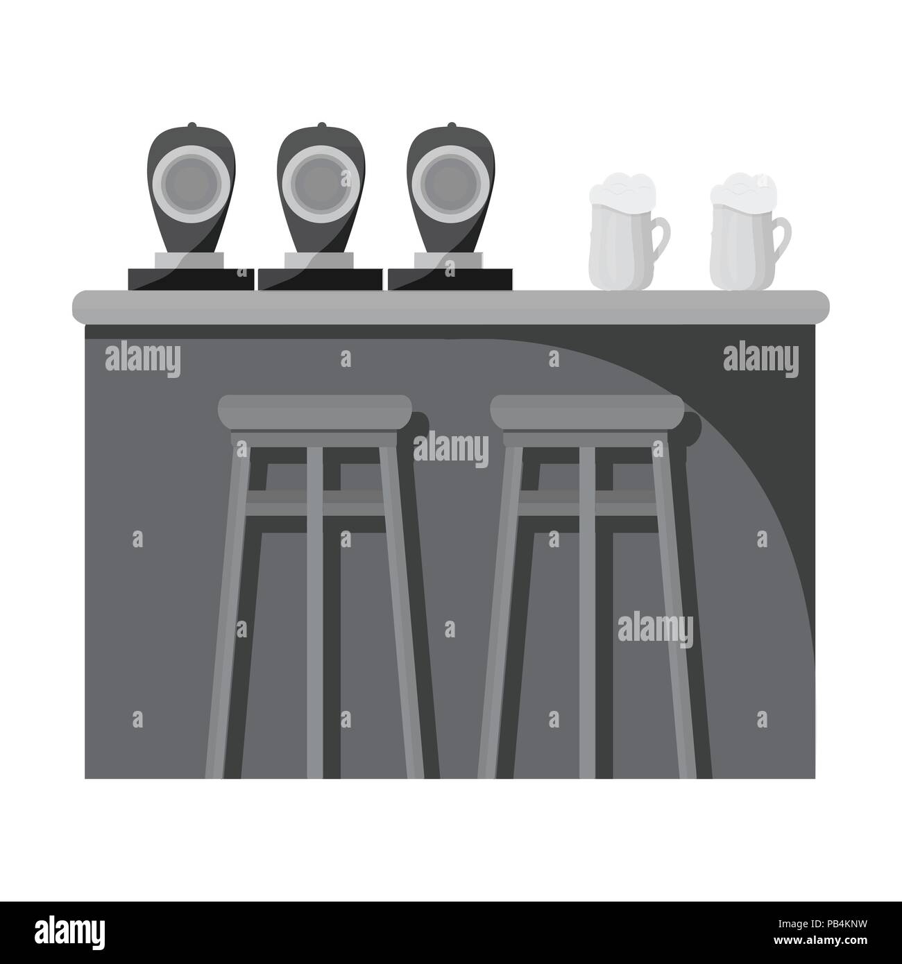 Bar icon in monochrome design isolated on white background. Pub symbol ...