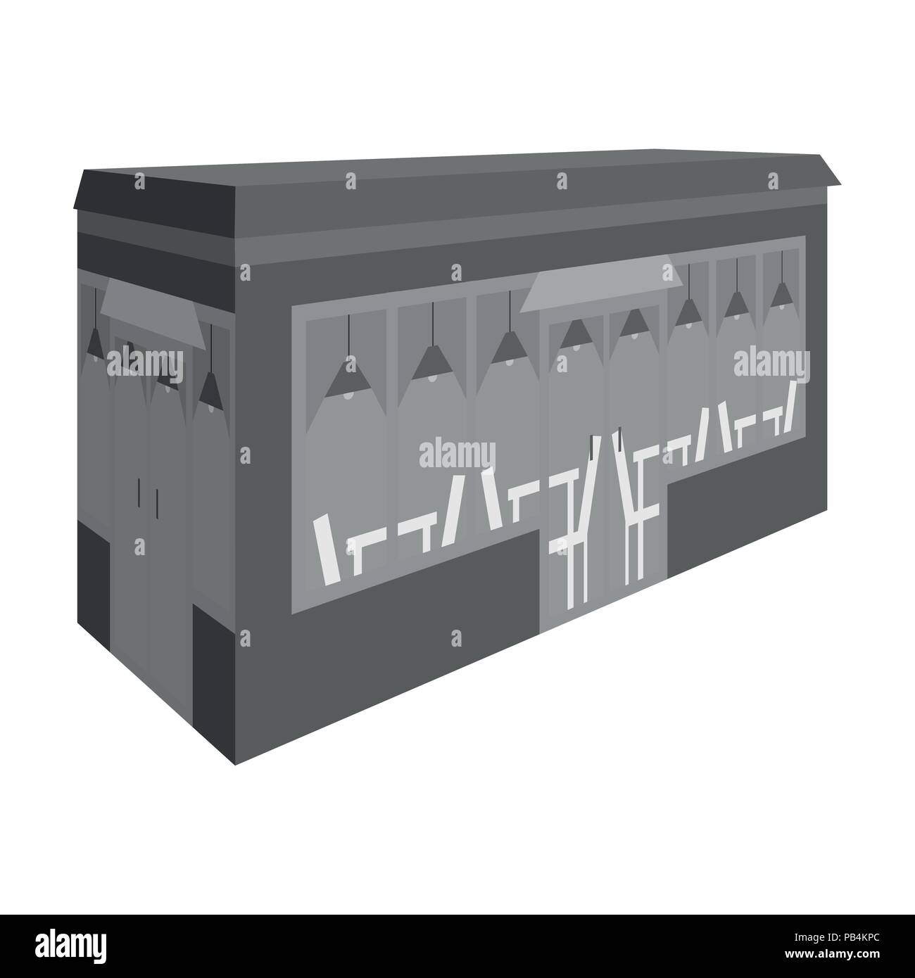 Bar, restaurant. Architectural construction of the bar single icon in ...