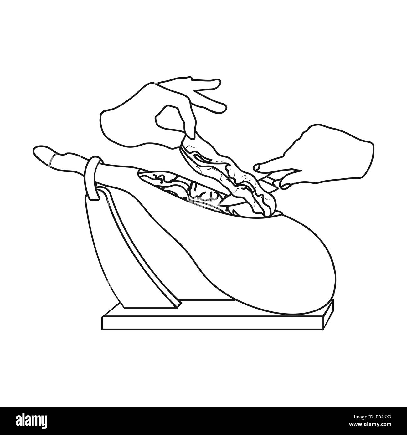 meat single icon in outline style.Meat vector symbol stock illustration ...