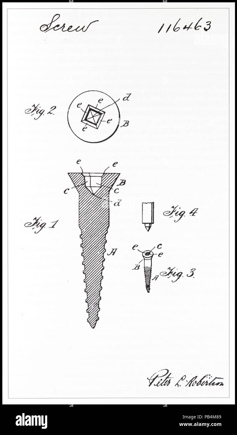 1266 Robertson screwdriver patent illustration Stock Photo - Alamy