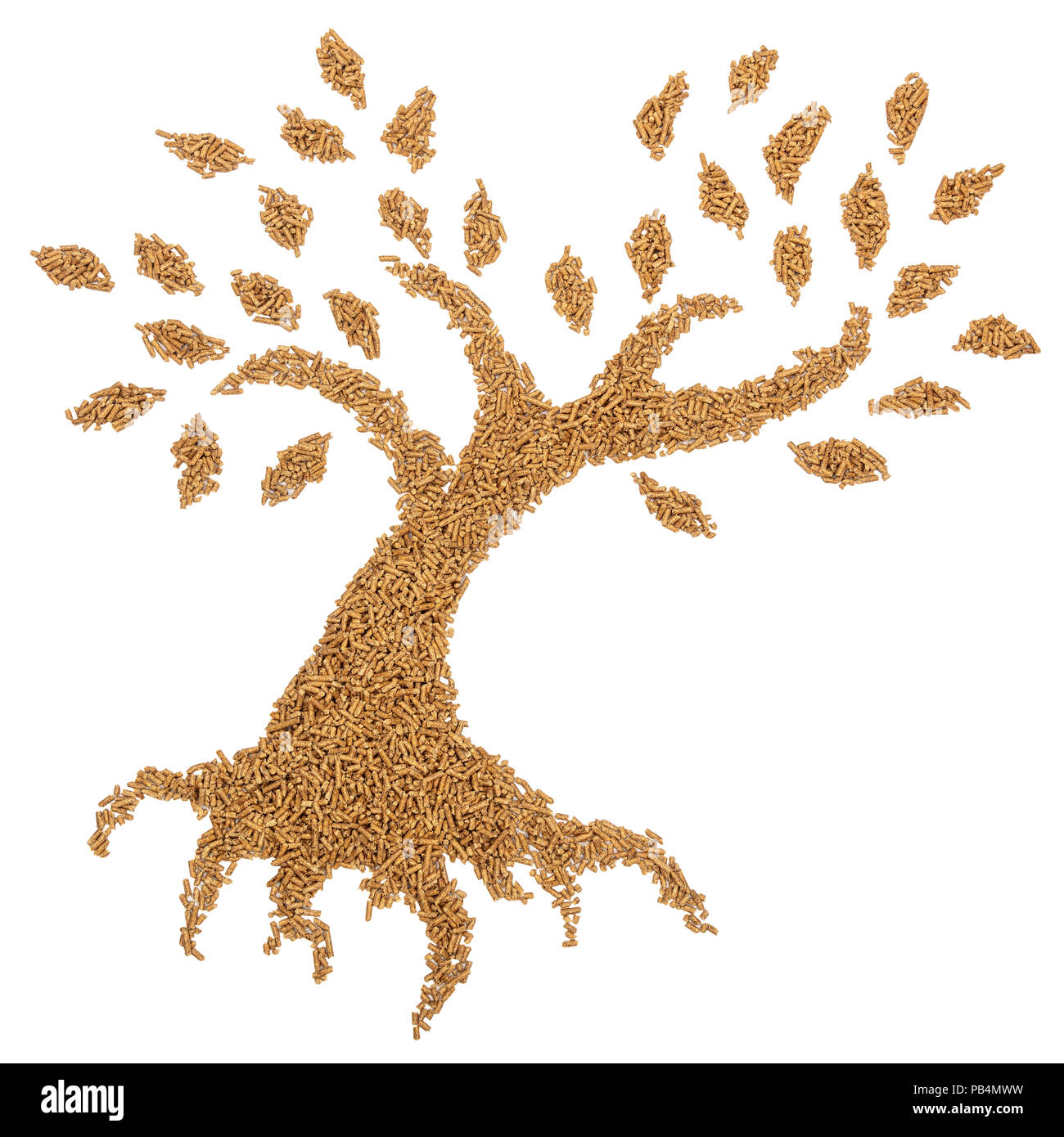 wood pellet tree isolated on white background Stock Photo - Alamy