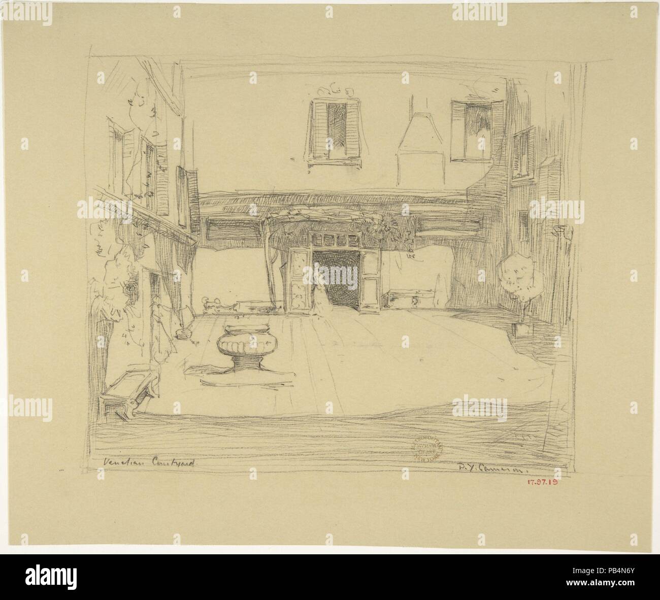 Venetian Courtyard. Artist: Sir David Young Cameron (British, Glasgow ...