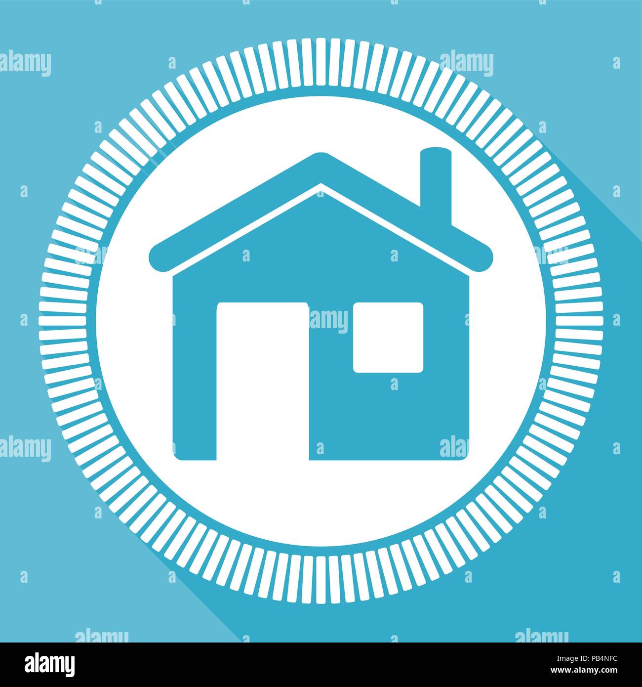 Home blue flat design vector icon, square web house button Stock Vector ...