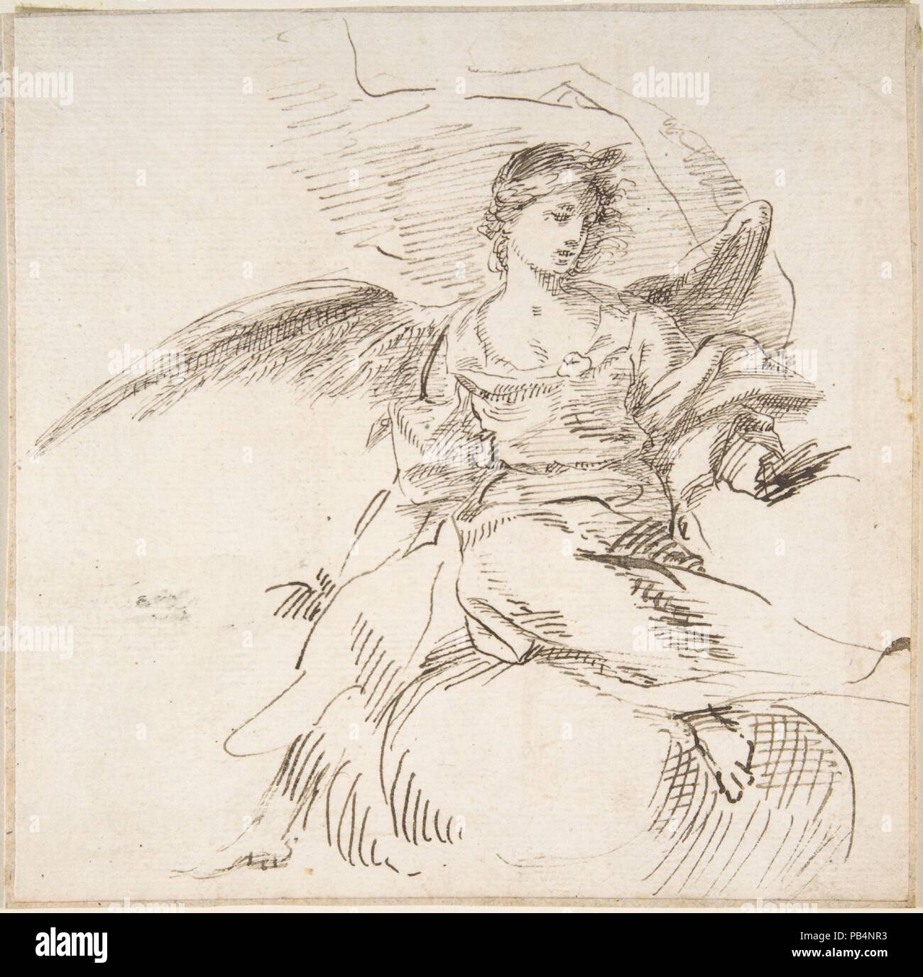 Angel Seated on Clouds. Artist: Anonymous, Spanish, School of Seville ...