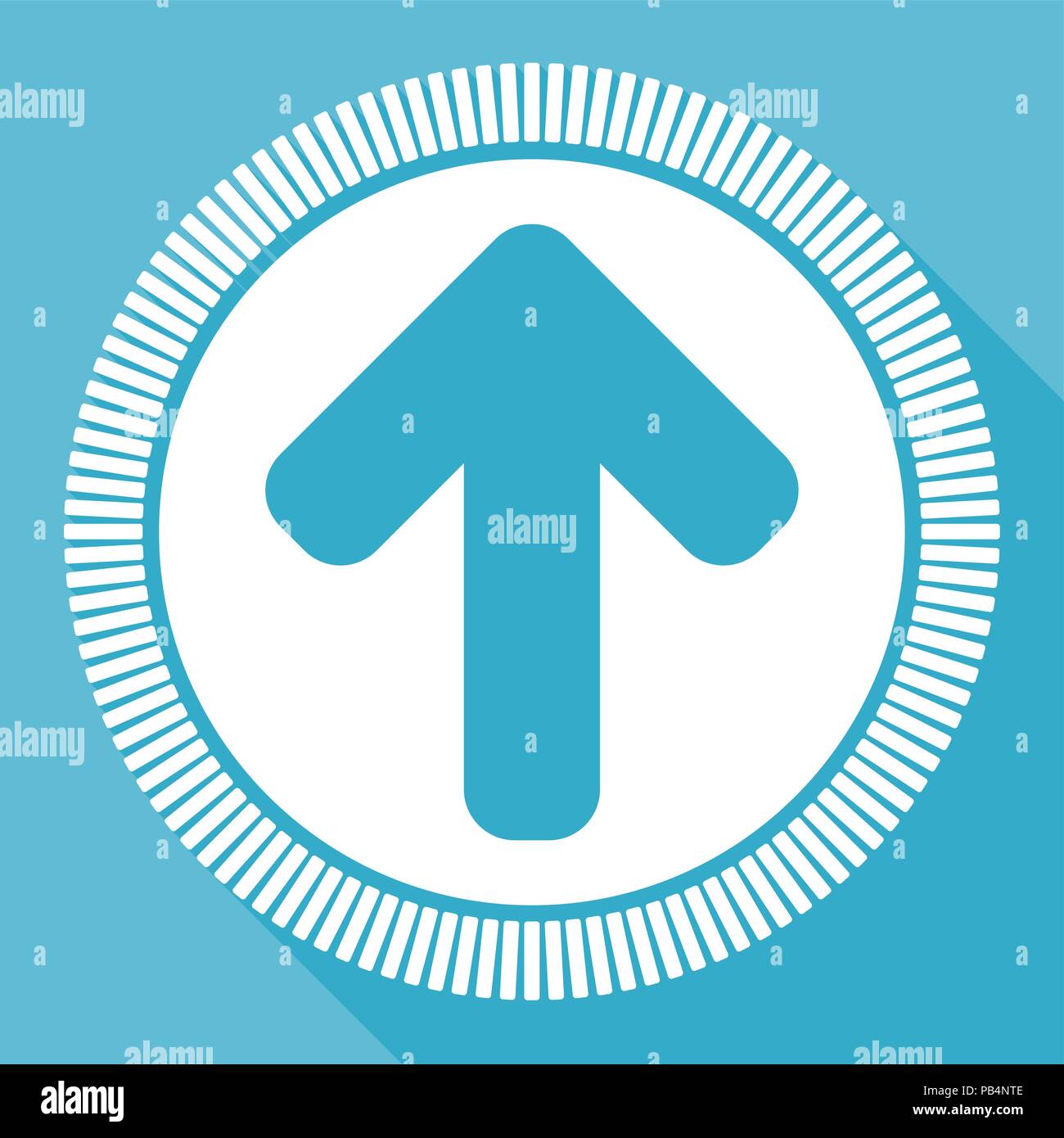 Up arrow blue flat design vector icon, square web top button Stock ...