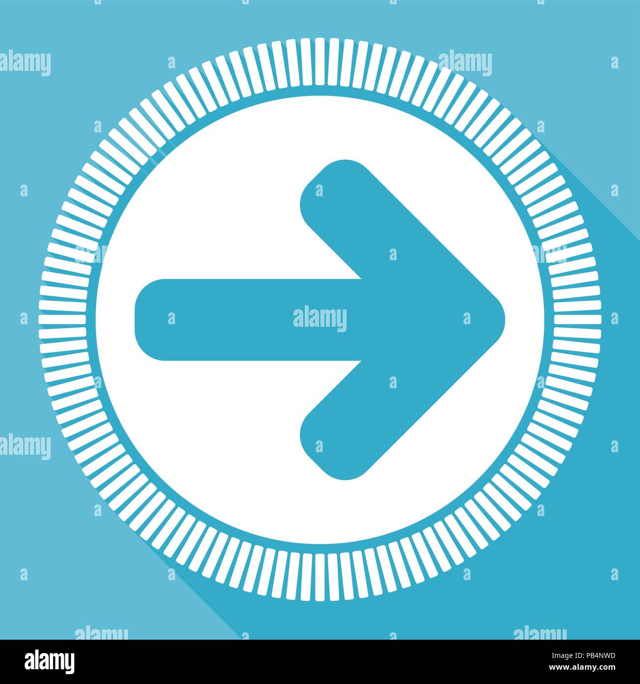 Right arrow blue flat design vector icon, square web right button Stock ...