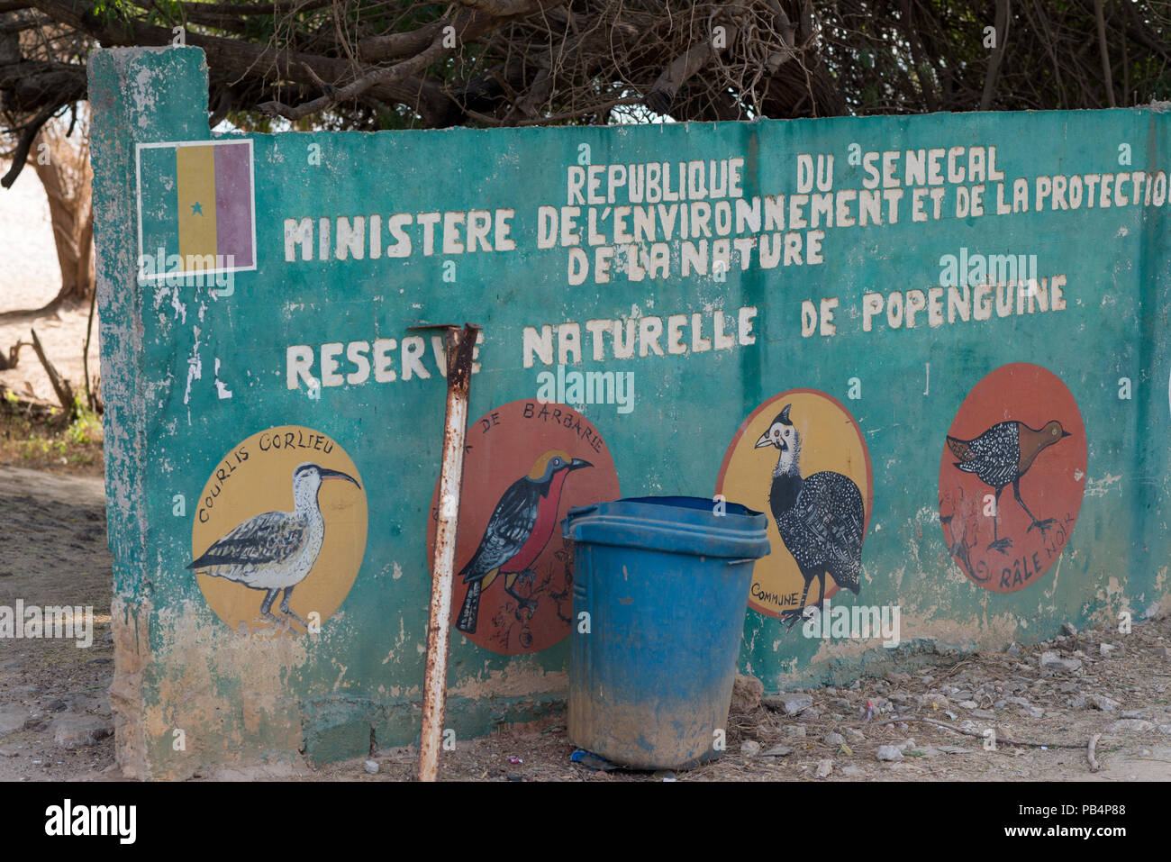 Painted walls at the entrance to Popenguine Natural Park, Popenguine ...