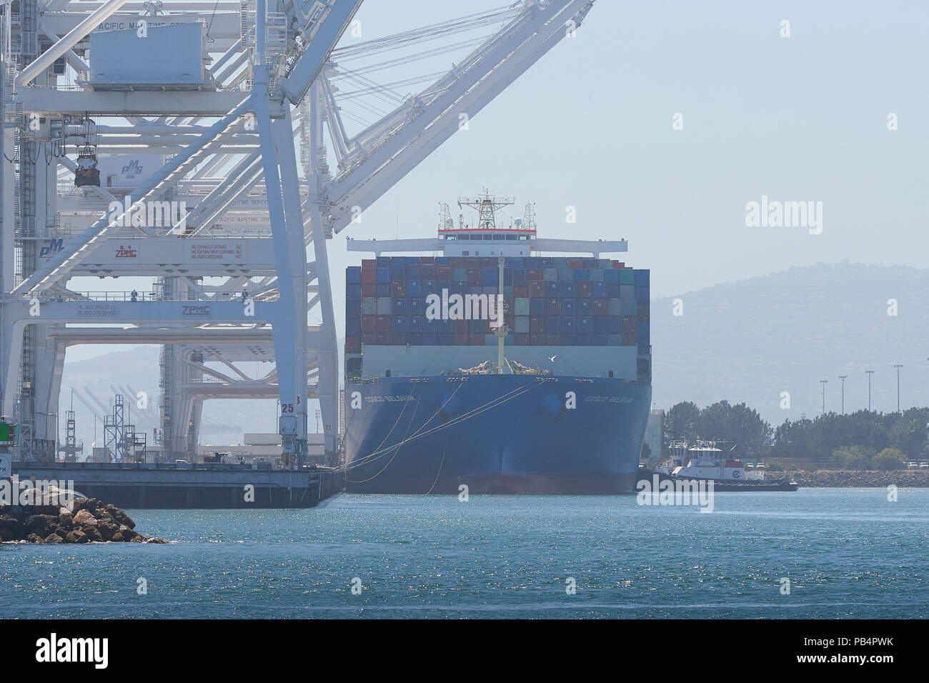 COSCO SHIPPING Container Ship, COSCO BELGIUM, Docking At Pier J In The ...