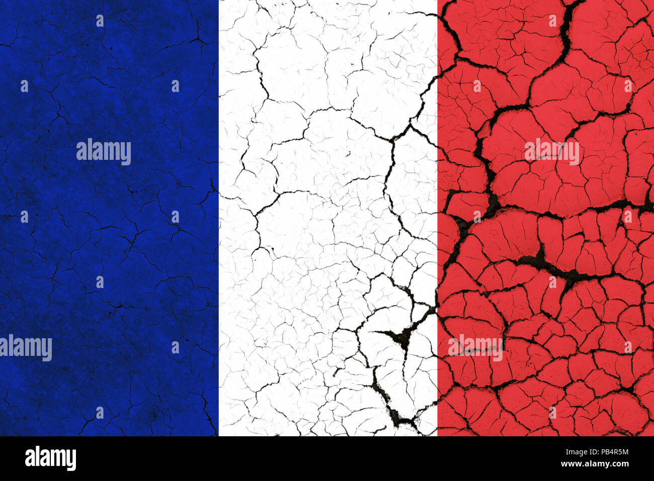 A Cracked And Fragile French Flag Stock Photo - Alamy