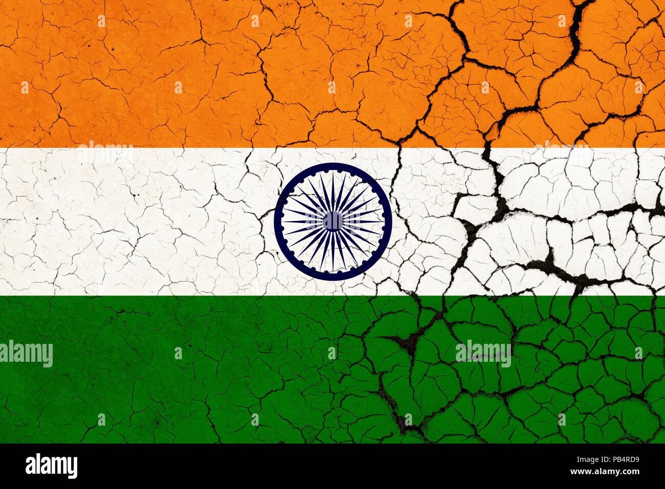 India cracked flag hi-res stock photography and images - Alamy