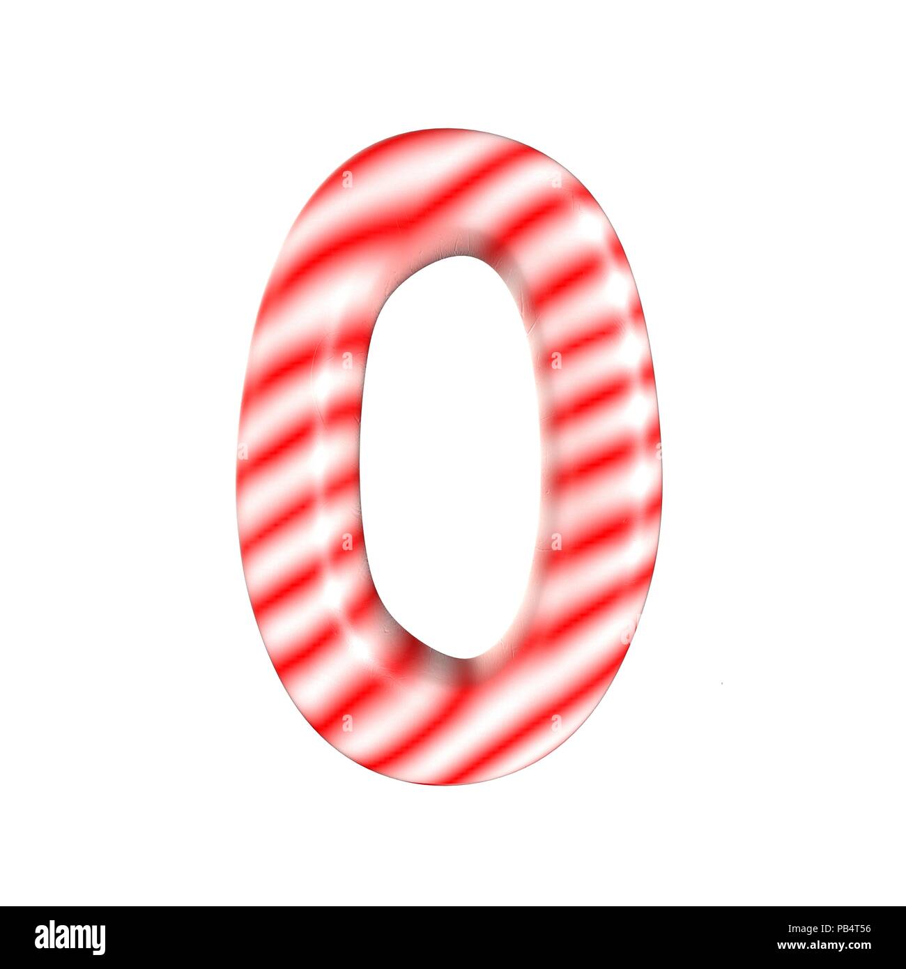 Red white candy number 0 Isolated on white background Stock Photo - Alamy