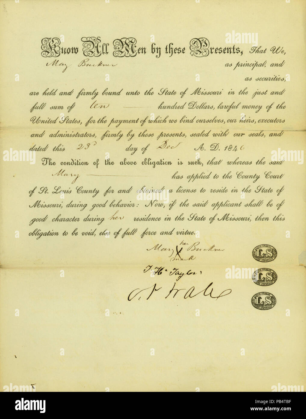 1008 May Buckner Free Negro Bond Stock Photo - Alamy