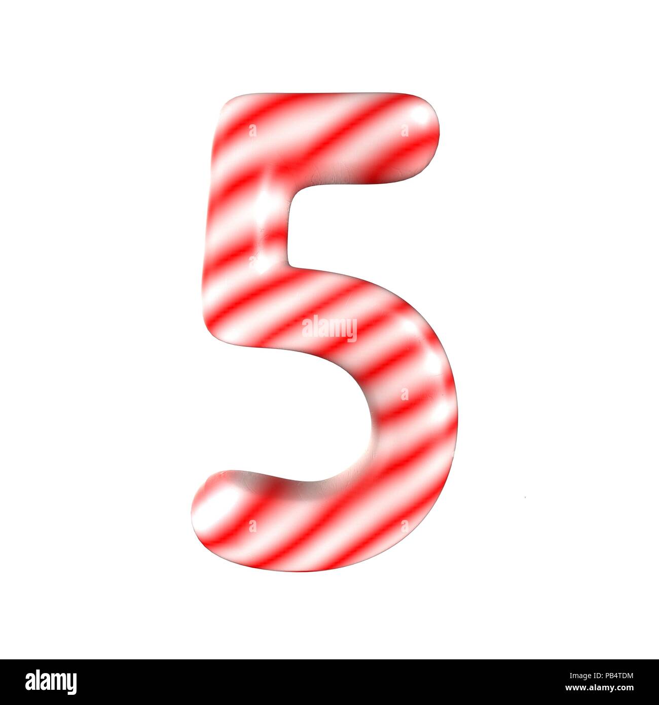 Red white candy number 5 Isolated on white background Stock Photo - Alamy