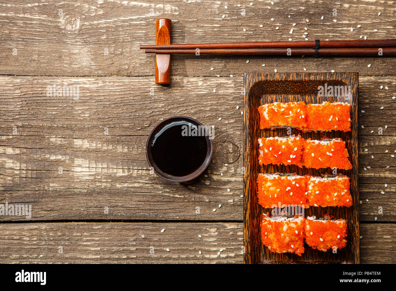 Photo rolls on rectangular plate Stock Photo - Alamy