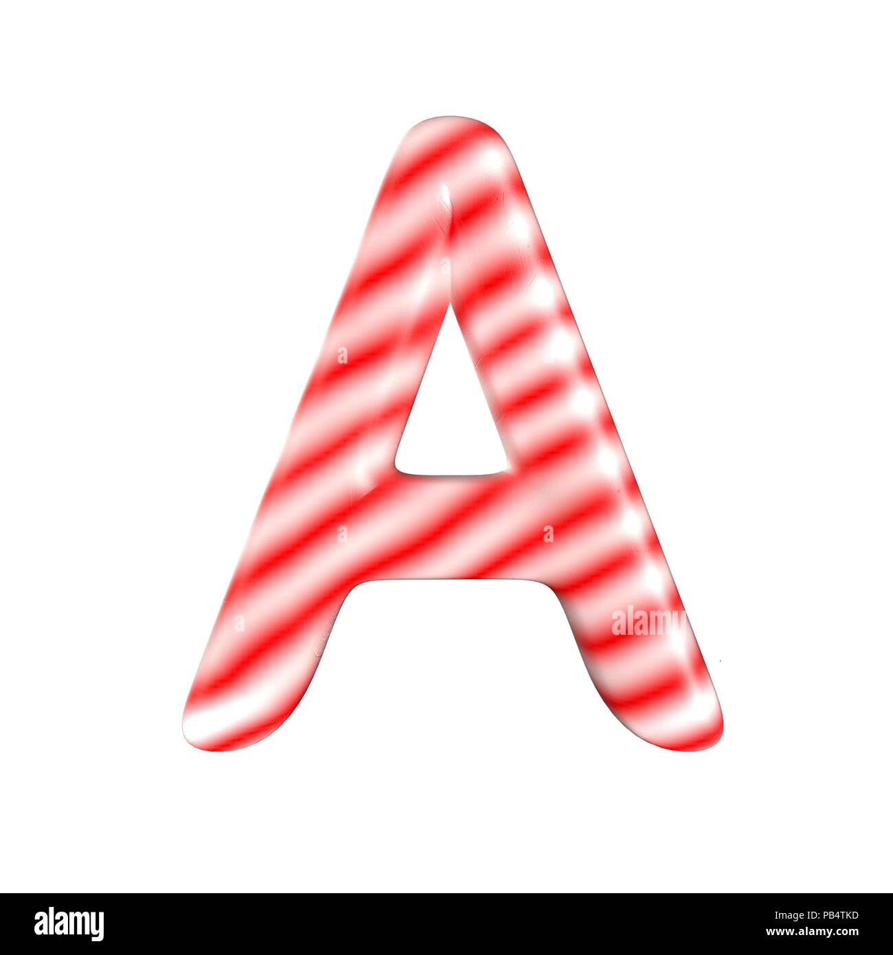 Red White candy letter A Isolated on white background Stock Photo - Alamy