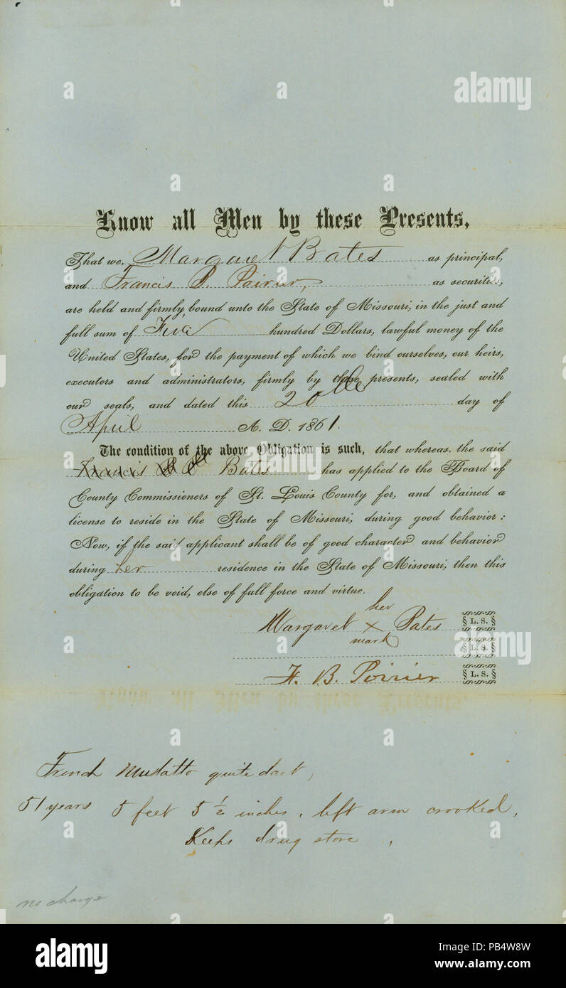 996 Margaret Bates Free Negro Bond Stock Photo - Alamy
