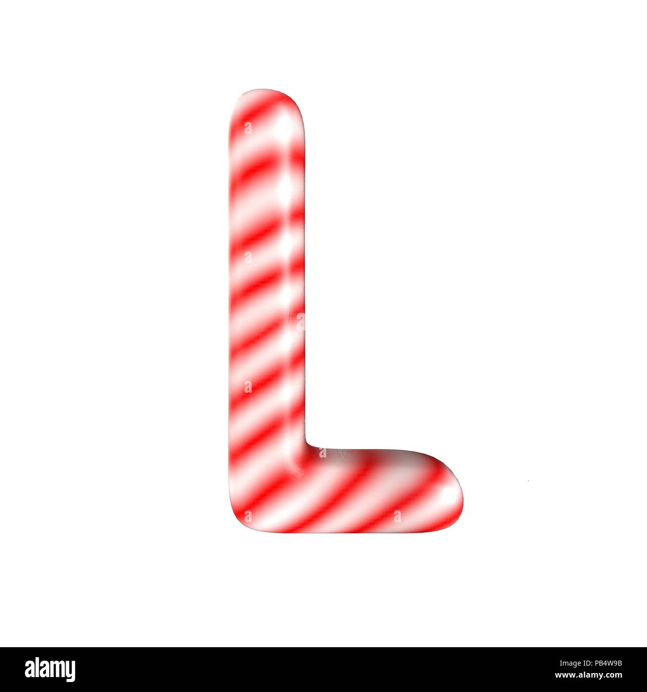 Red White candy letter L Isolated on white background Stock Photo - Alamy