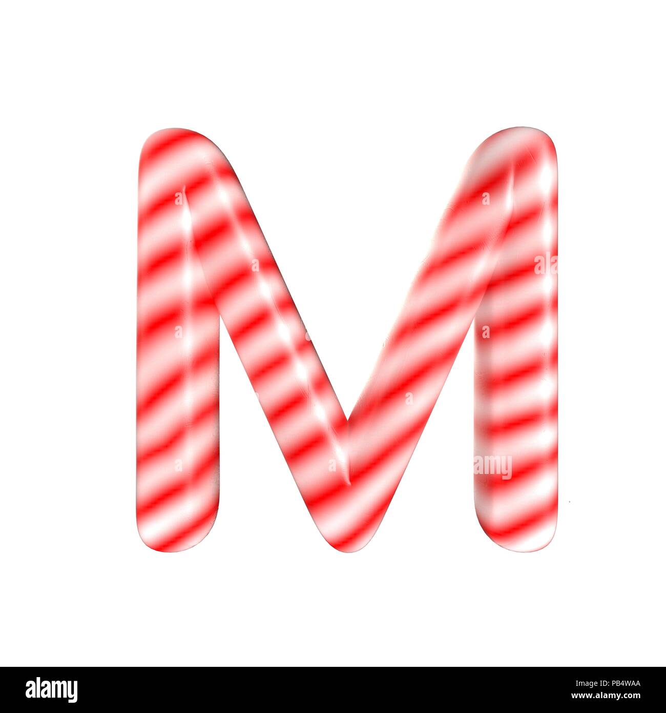 Red White candy letter M Isolated on white background Stock Photo - Alamy