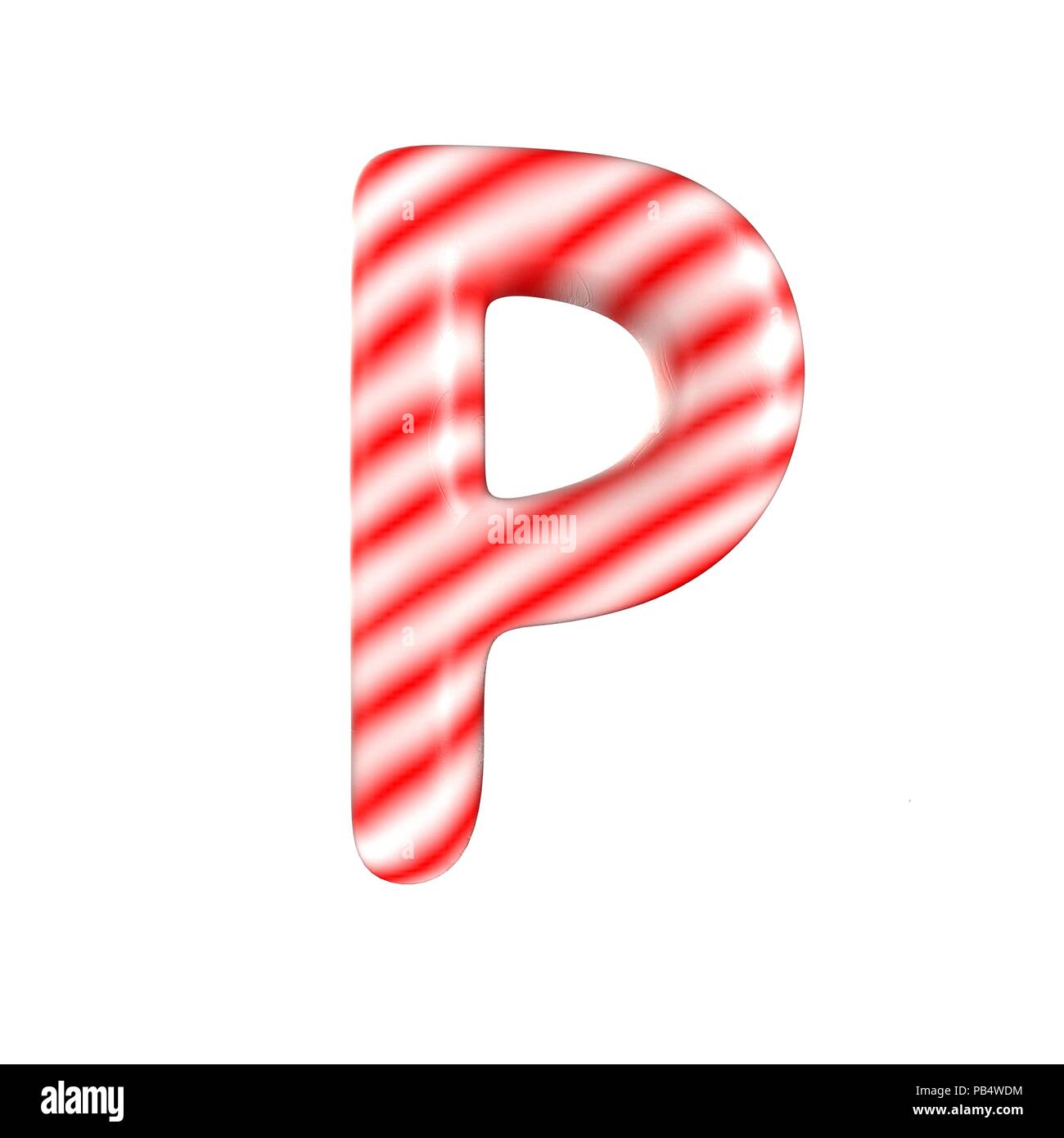 Red White candy letter P Isolated on white background Stock Photo - Alamy