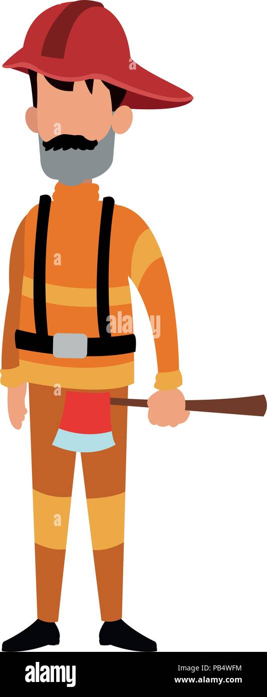 Firefighter avatar cartoon vector illustration graphic design Stock ...