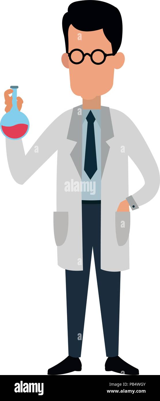 Scientific male avatar vector illustration graphic design Stock Vector ...