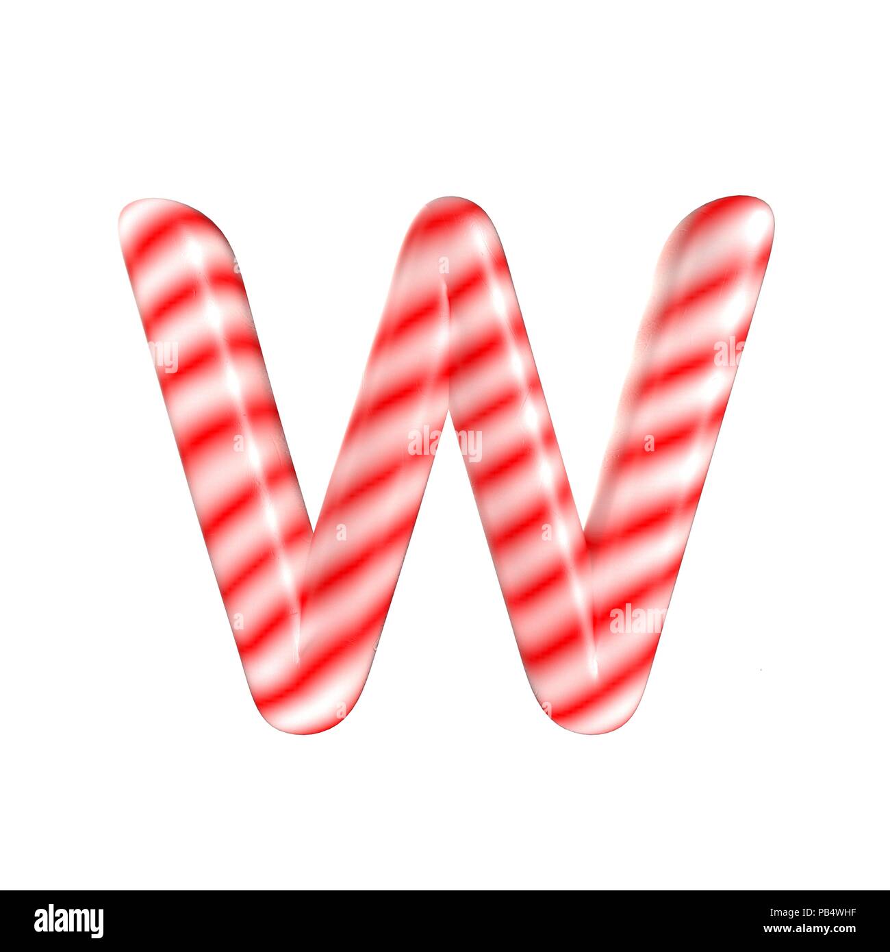 Red White candy letter W Isolated on white background Stock Photo - Alamy