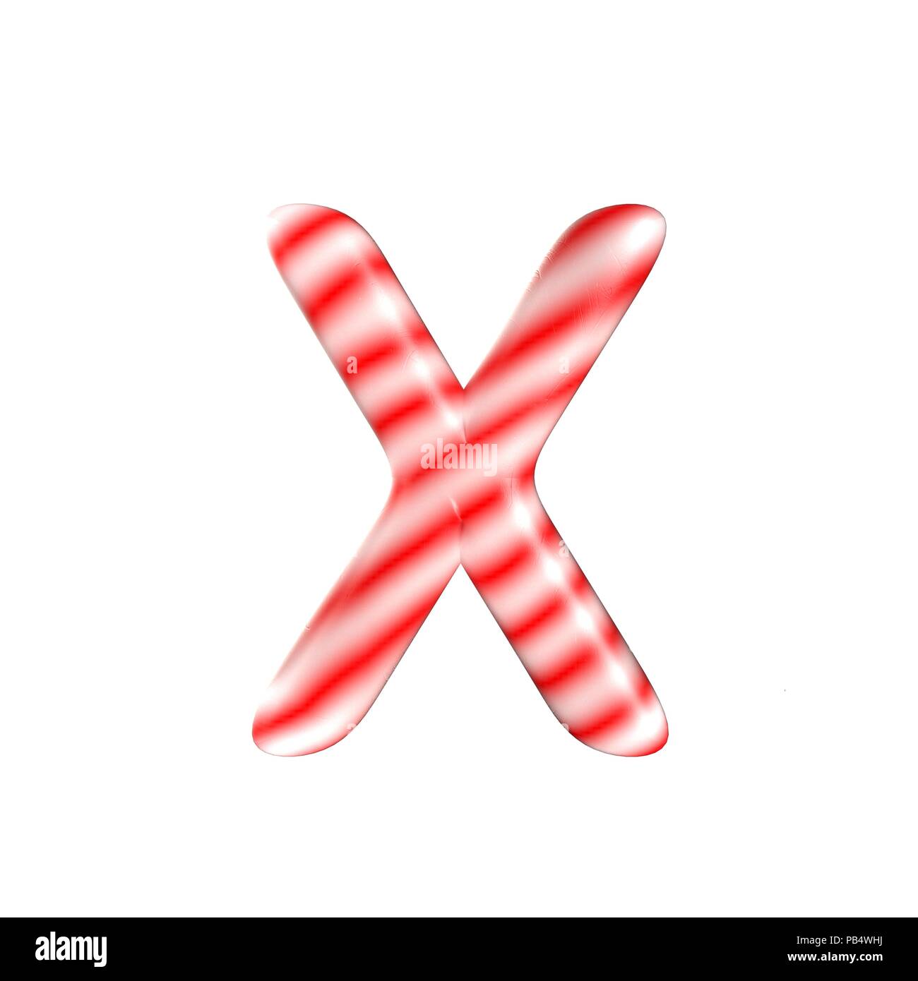 Red White candy letter X Isolated on white background Stock Photo - Alamy