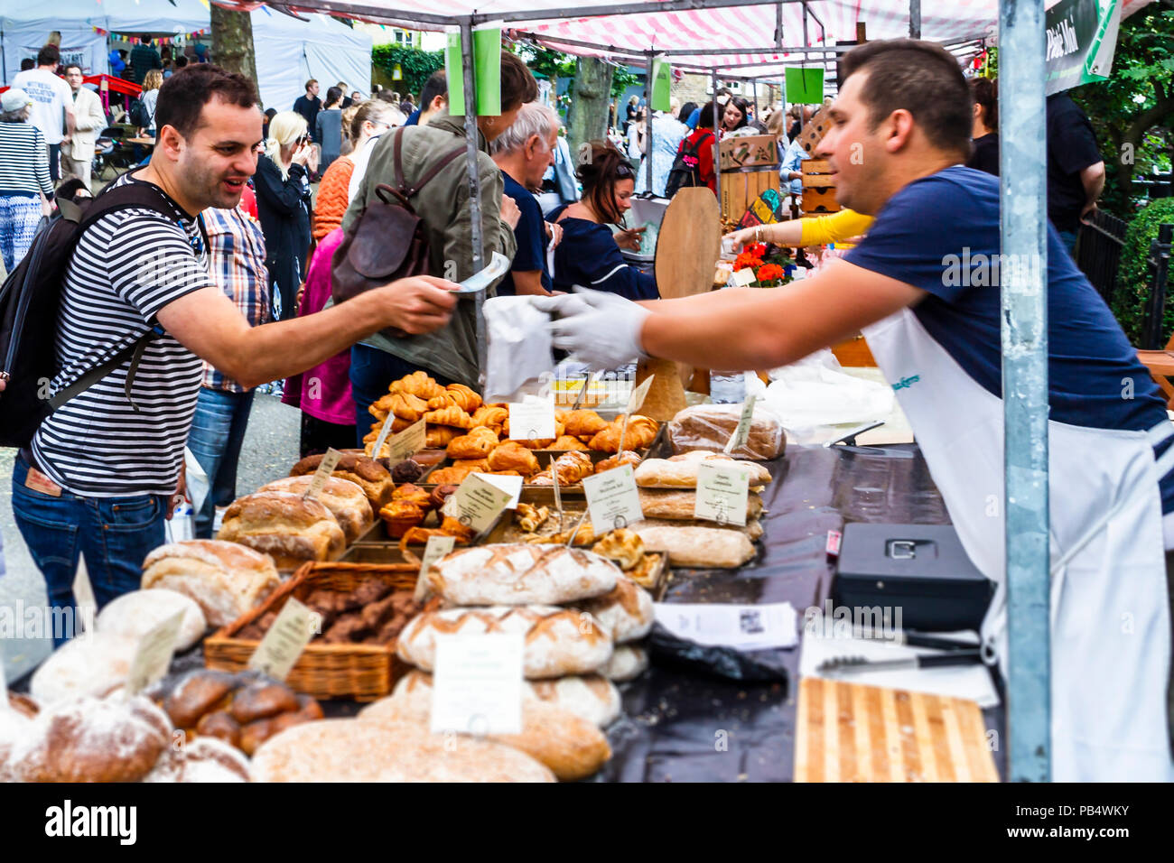 Artisan bread stall at the 'Fair in the Square', an annual festival in ...