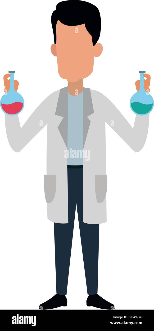 Scientific male avatar vector illustration graphic design Stock Vector ...