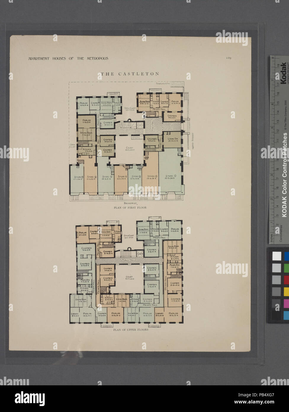 1621 The Castleton. Plan of first floor; Plan of upper floors (NYPL ...