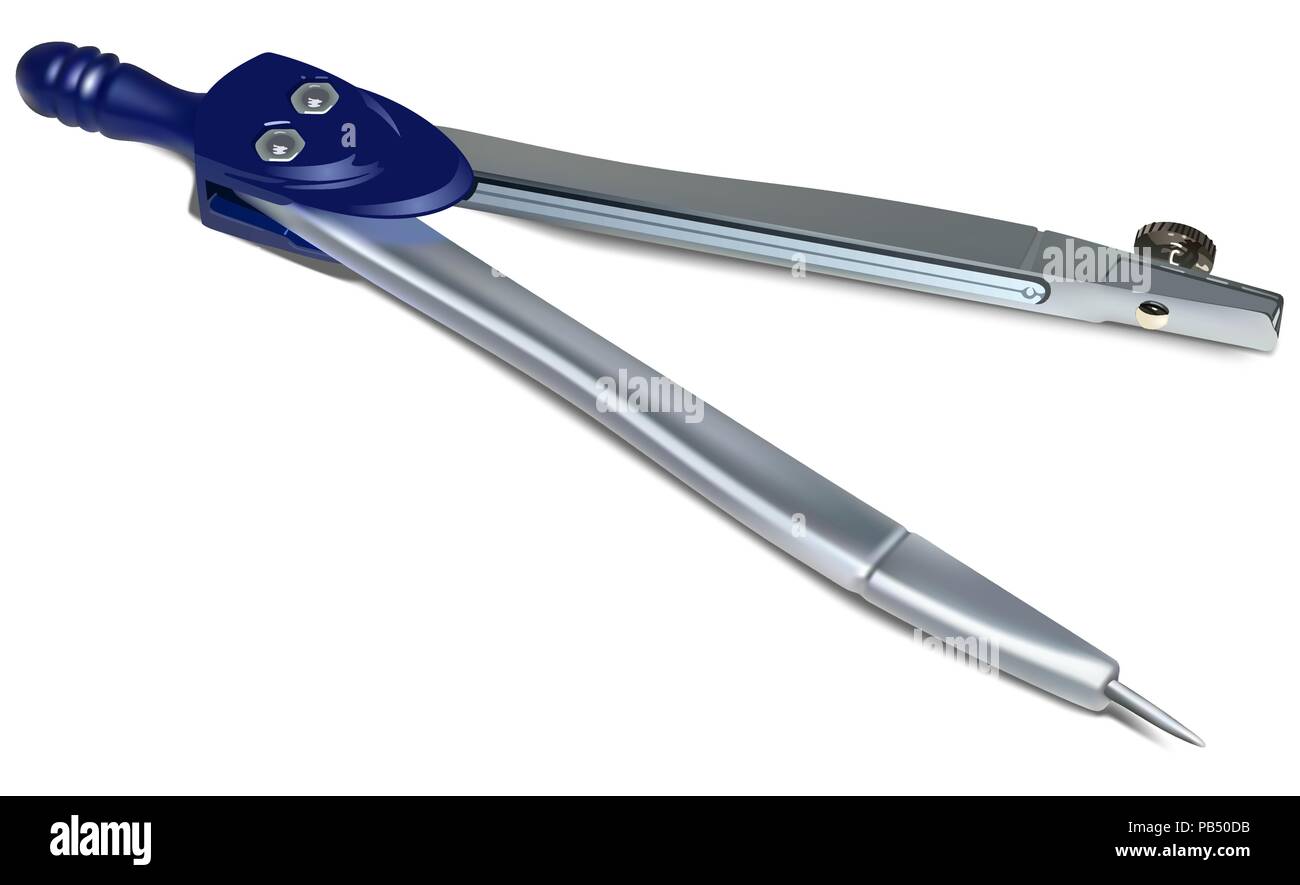 Blue Drawing Compass Stock Vector Image & Art - Alamy