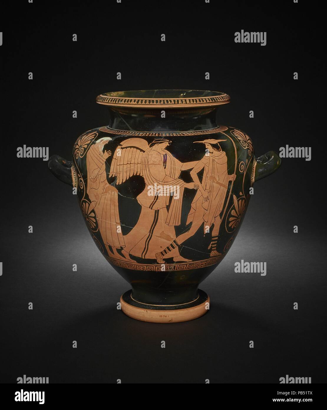 Terracotta stamnos. Culture: Greek, Attic. Dimensions: H. 32.41 cm ...