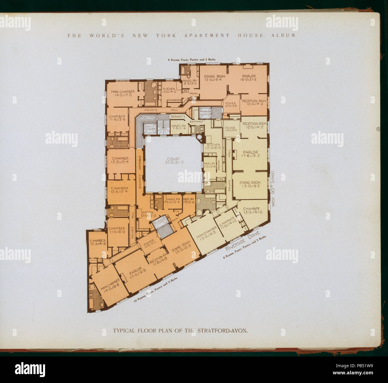 1784 Typical floor plan of the Stratford-Avon (NYPL b11389518-417246 ...