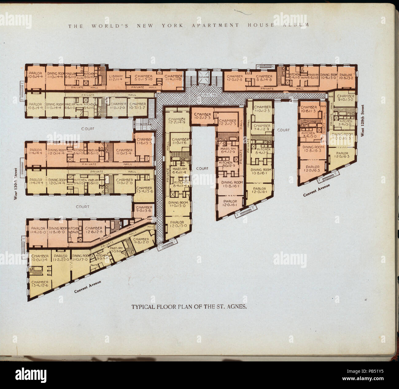 1784 Typical floor plan of the St. Agnes (NYPL b11389518-417270 Stock ...