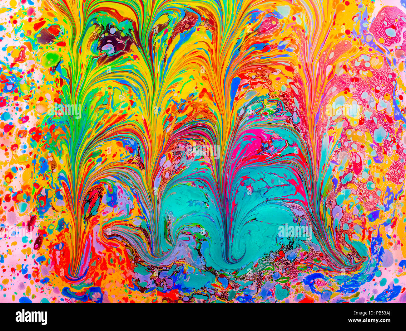 Traditional Ottoman Turkish marbling art patterns as abstract ...