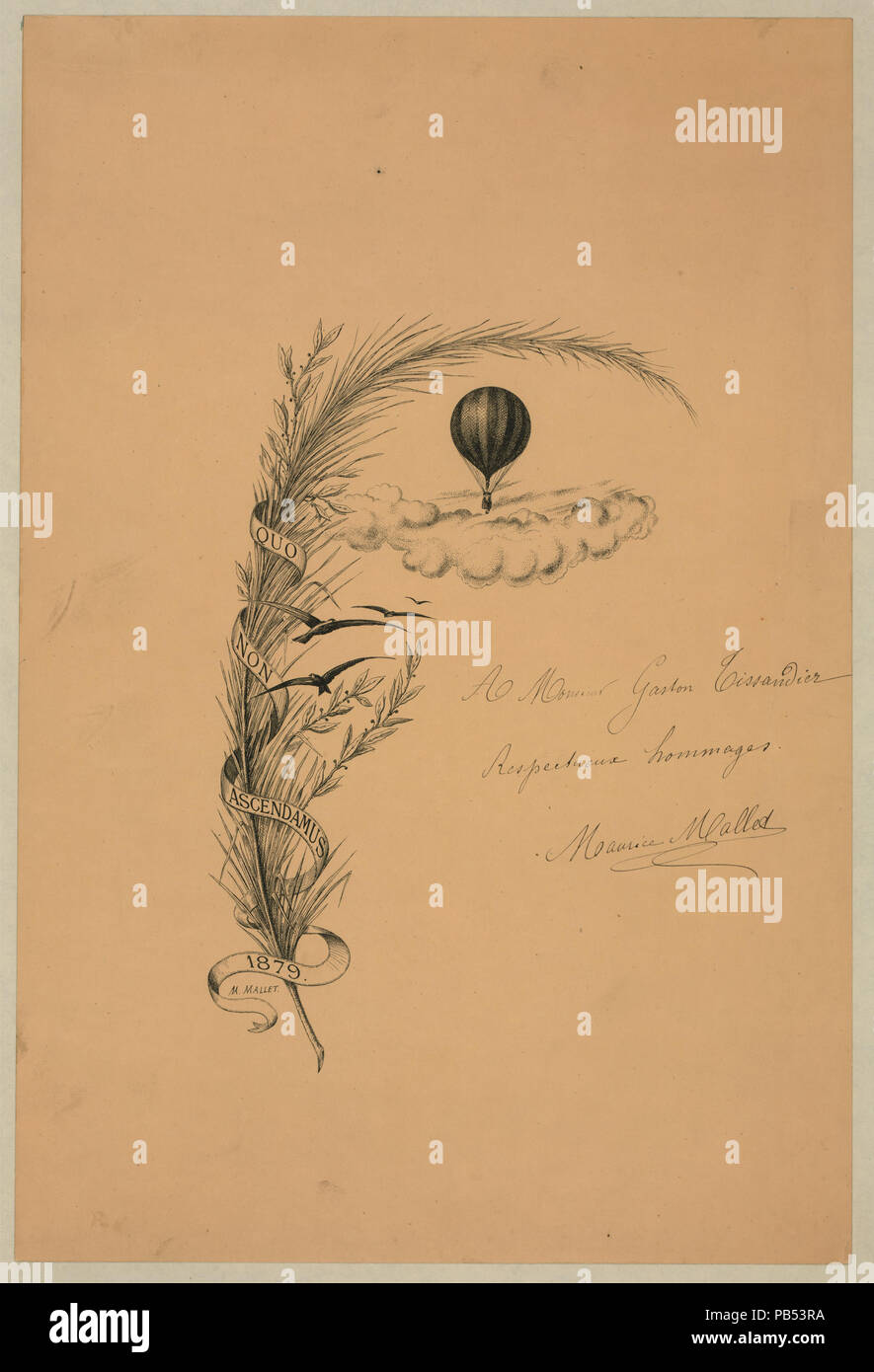 1570 Stationery illustrated with a stalk of wheat wrapped in a banner ...