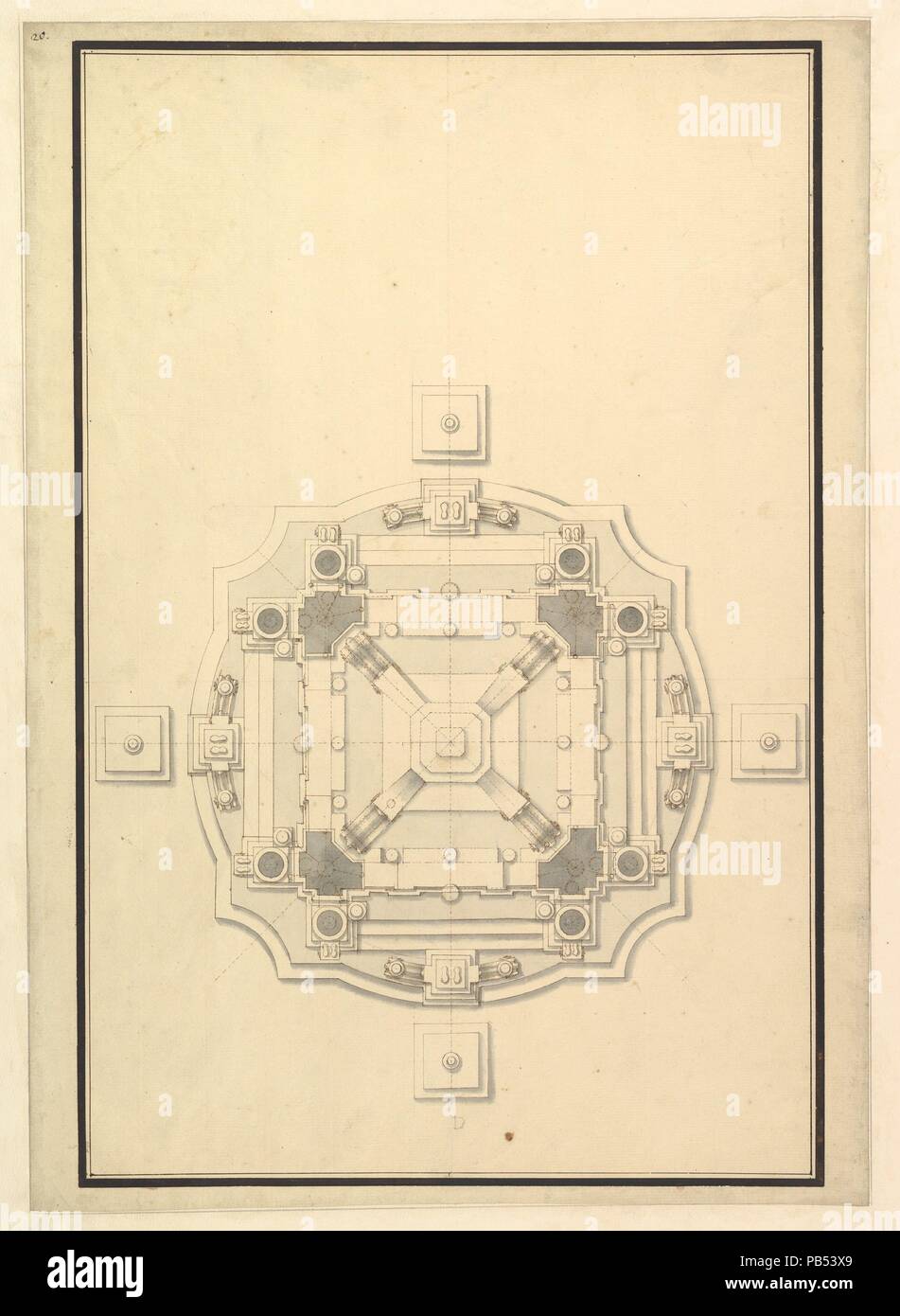 Ground Plan for a Catafalque. Artist: Workshop of Giuseppe Galli ...