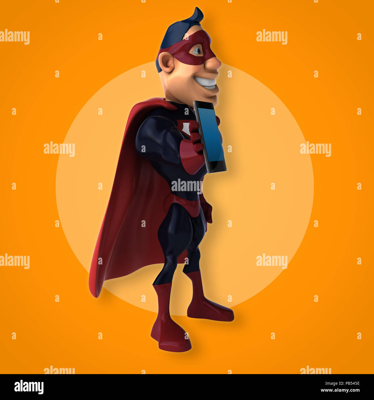 Fun superhero - 3D Illustration Stock Photo - Alamy